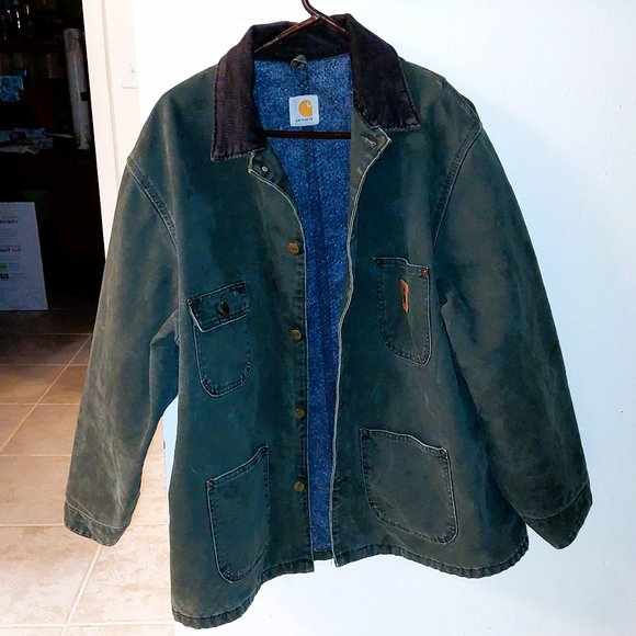 Carhartt | Jackets & Coats | Vintage Carhartt Green Chore Jacket C2 Spc Usa Made Blanket Lined ...